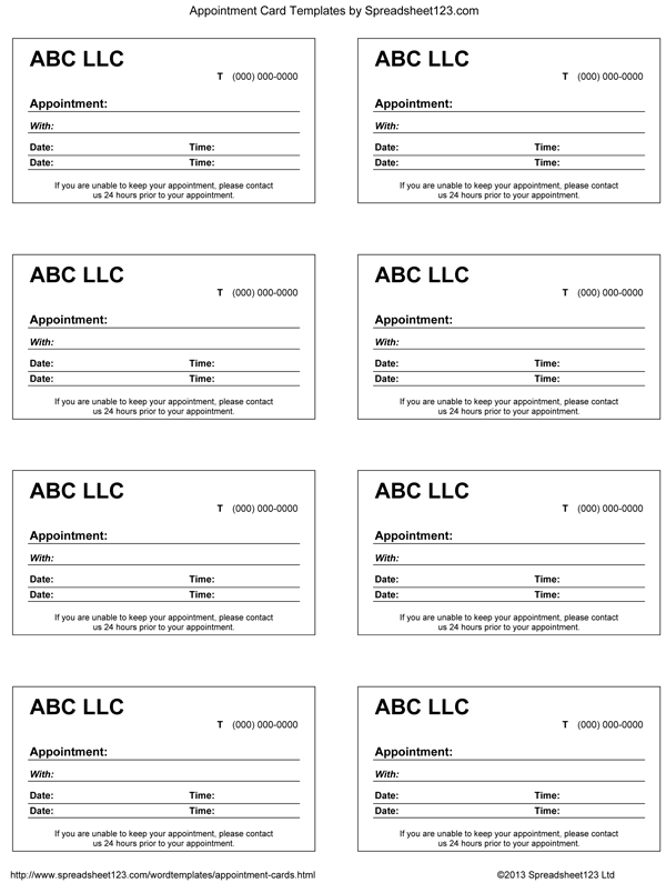 Search Results For Appointment Reminder Cards Free Printable 