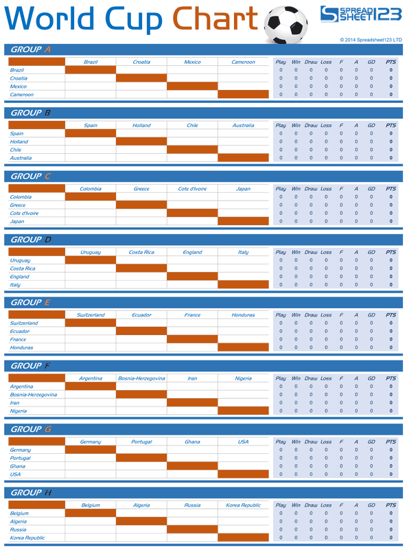 Free Printable World Cup Bracket Printable Blank World