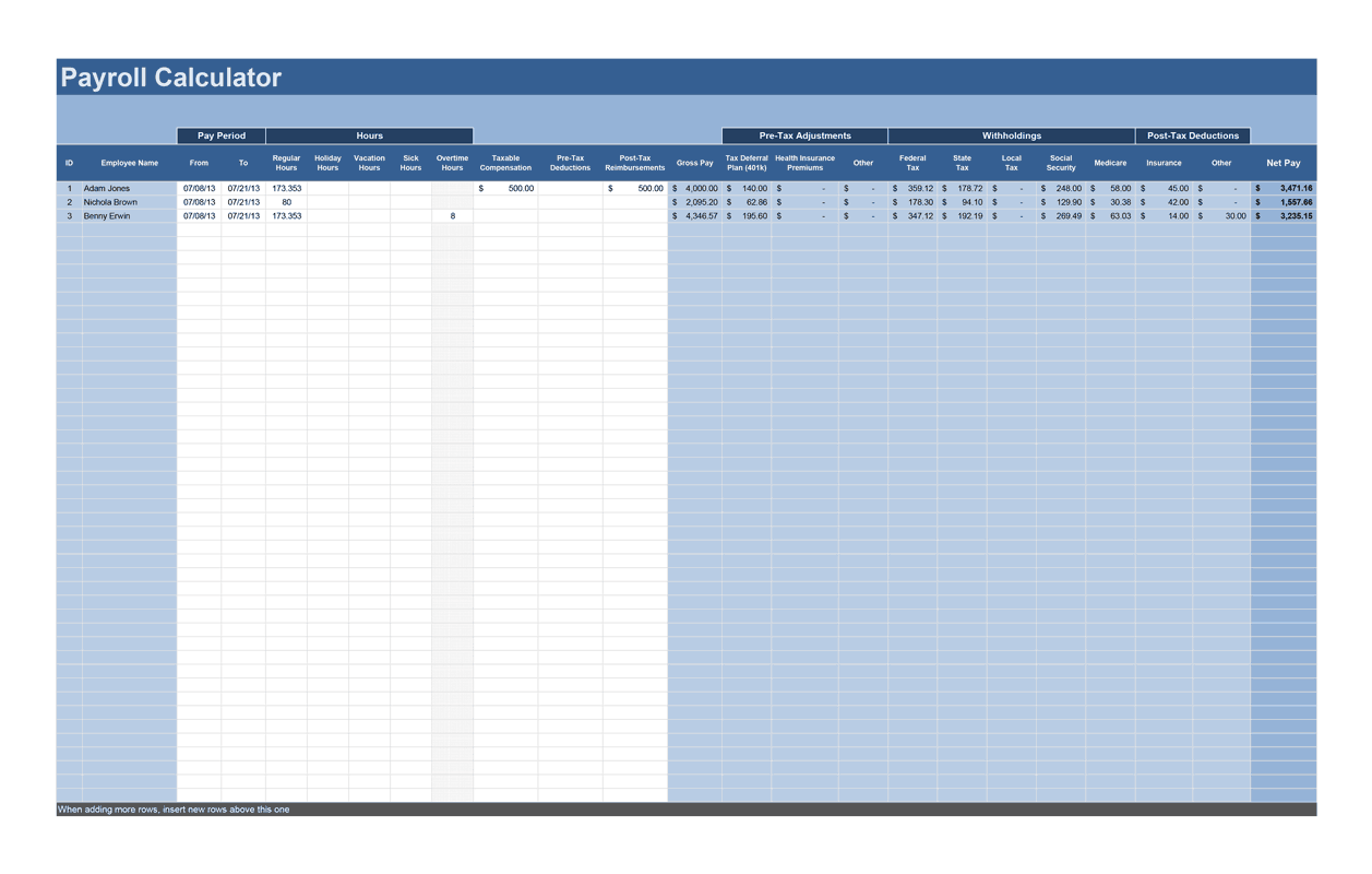 Payroll System Excel Template Volbamboo
