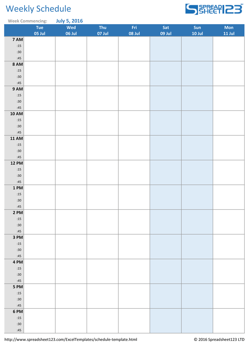 15 Minute Appointment Calendar Template HQ Printable Documents