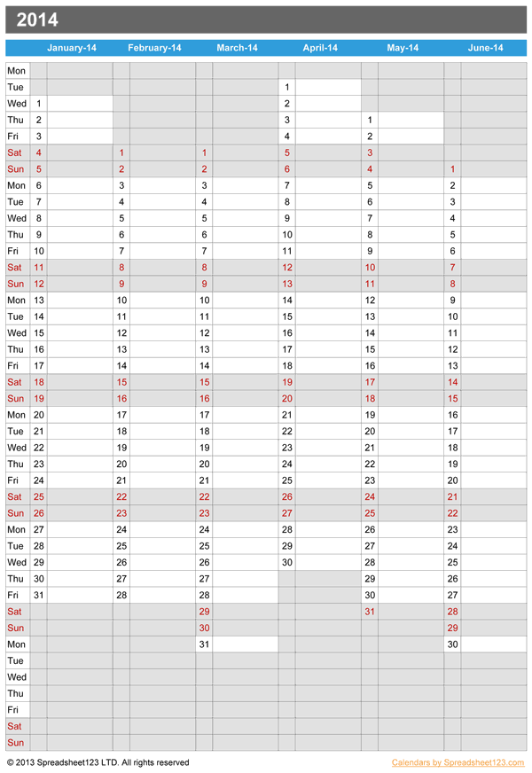 Year Planner Free Template For Excel