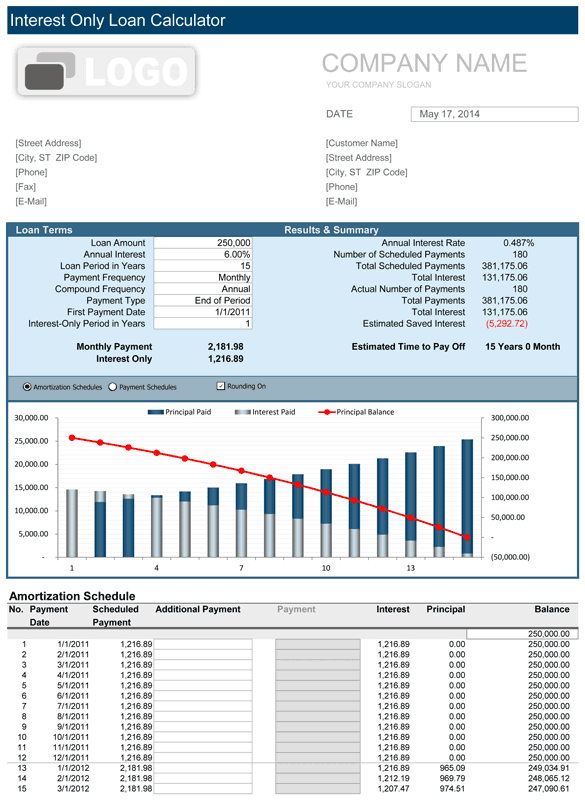 Simple Interest Loan Calculator Free For Excel